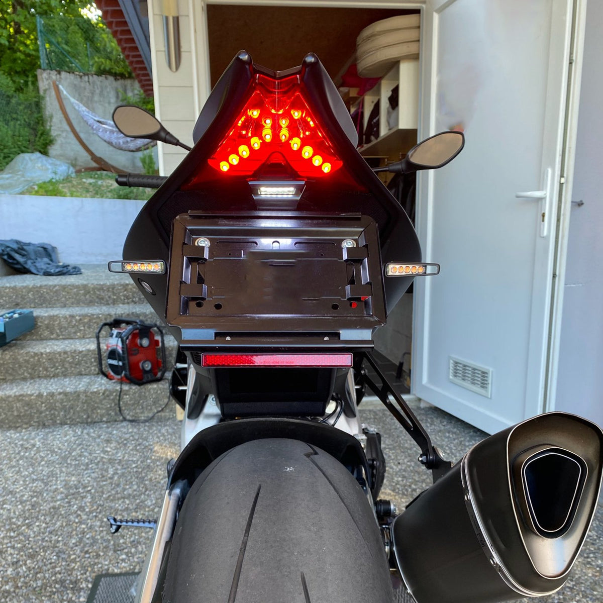 Motorcycle LED License Plate Light 12V Tail Flashing Light Aluminum ...