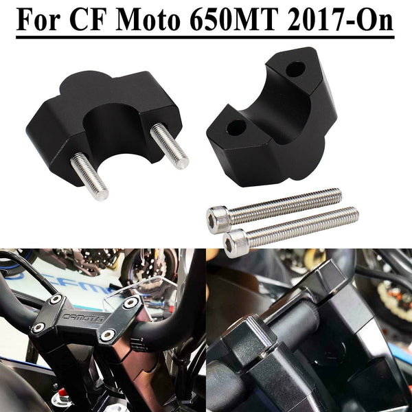 For CFMoto 650MT Handlebar Risers Height up Adapters Aluminum Black ...