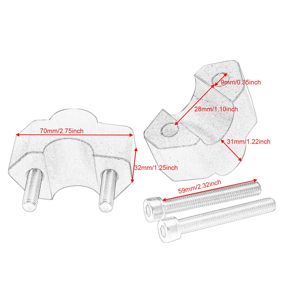 For CFMoto 650MT Handlebar Risers Height up Adapters Aluminum Black ...