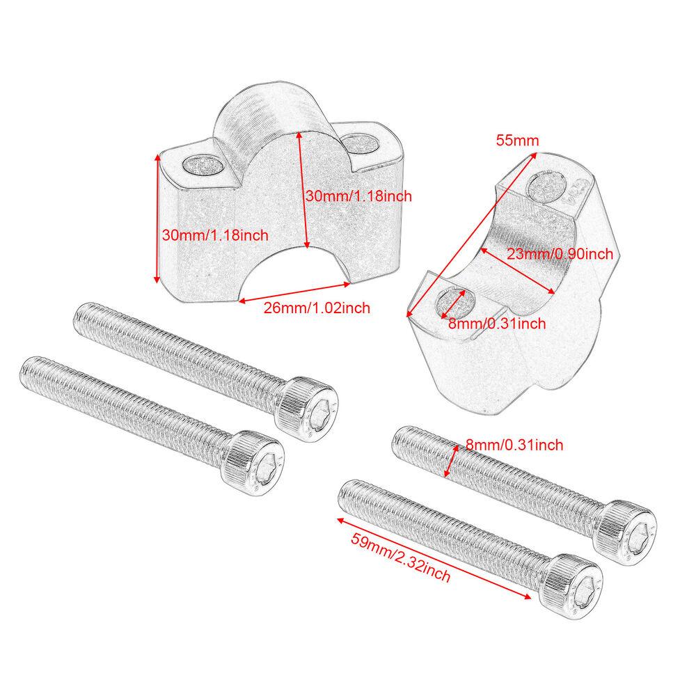 Handlebar Risers Mount Clamps For Honda Rebel CMX300 CMX500 2018-ON ...